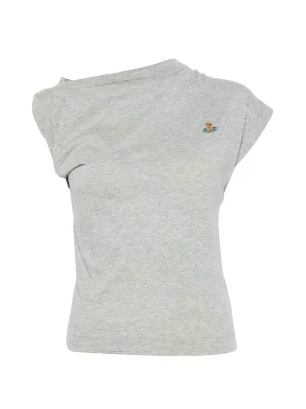 VIVIENNE WESTWOOD Draped Orb Embroidery T-shirt - Grey