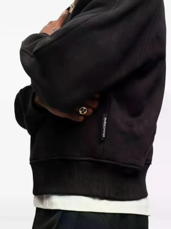 ABOUT:BLANK Logo Embossed Raglan Sleeve Sweater - Black