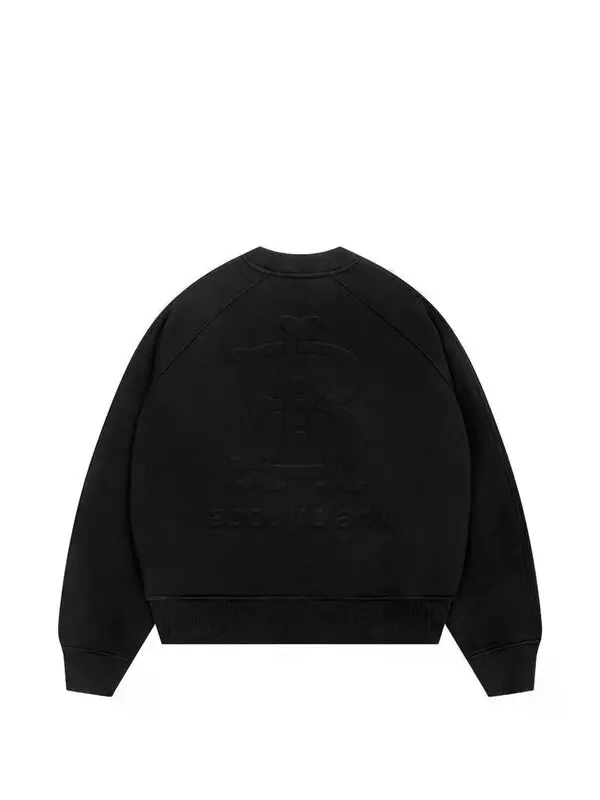 ABOUT:BLANK Logo Embossed Raglan Sleeve Sweater - Black