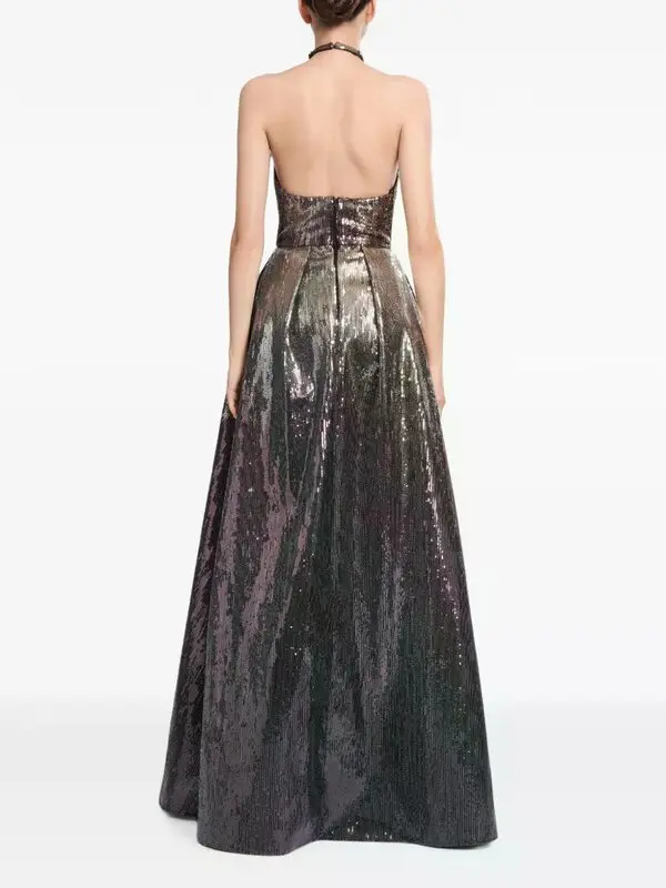 Elie Saab Halterneck Gradient-sequined Gown