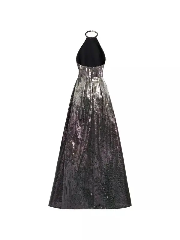 Elie Saab Halterneck Gradient-sequined Gown