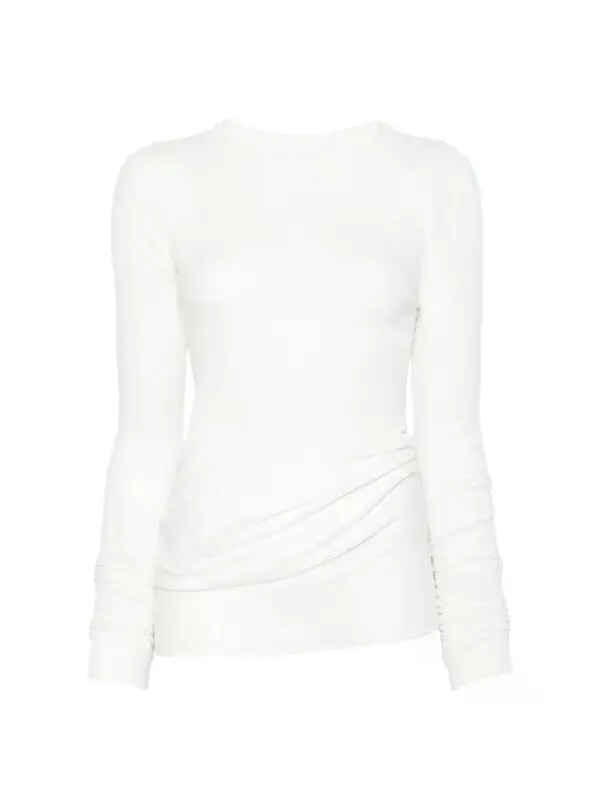 Rick Owens Ribbed Knit Long-sleeve T-shirt - Neutrals