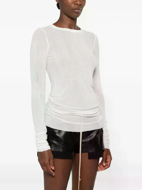 Rick Owens Ribbed Knit Long-sleeve T-shirt - Neutrals
