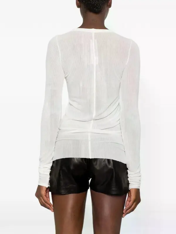 Rick Owens Ribbed Knit Long-sleeve T-shirt - Neutrals