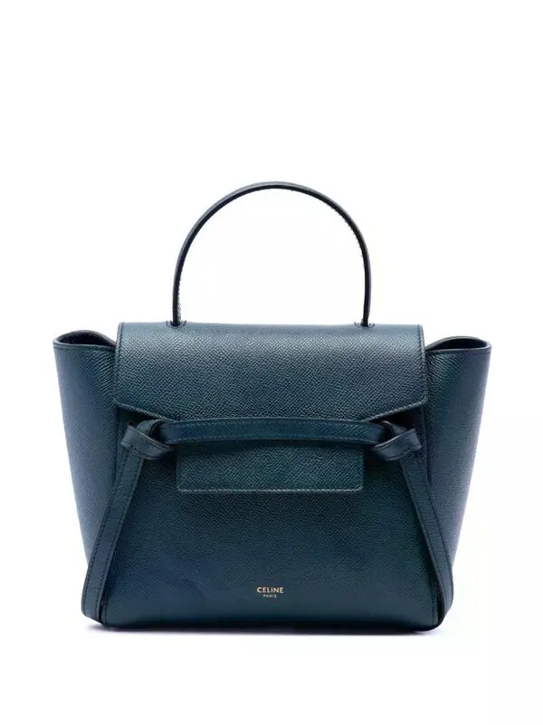 Celine Nano Grained Calfskin Belt Bag Satchel - Blue