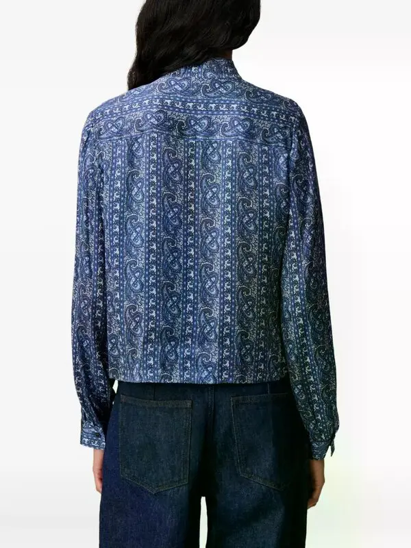 Claudie Pierlot Printed Pussy-bow Shirt