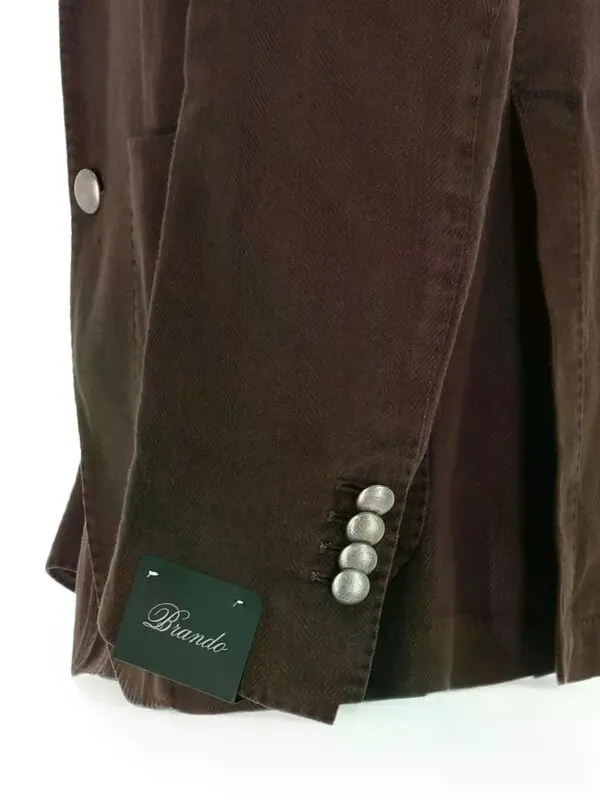 BRANDO Herringbone-weave Single-breasted Blazer