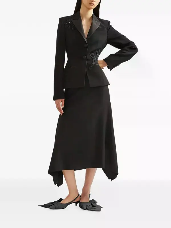 Erdem Side-draped Woo Midi Skirt