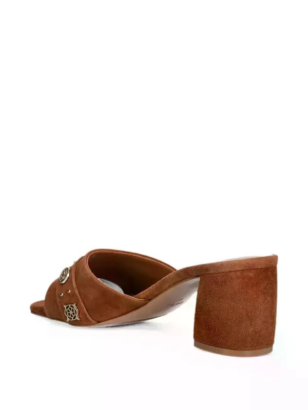 Guess Embellished Block Heel Sandals - Brown