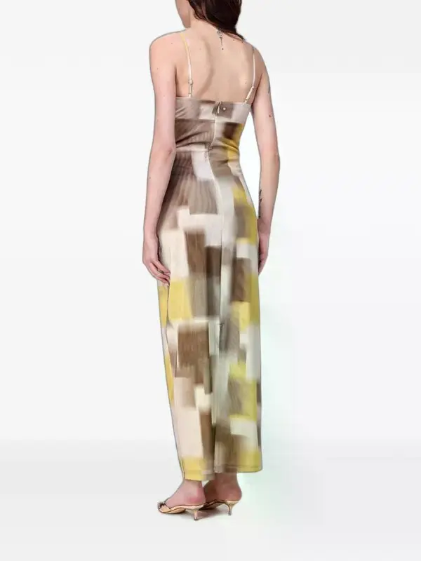 Emporio Armani Abstract Print Tulle Maxi Dress