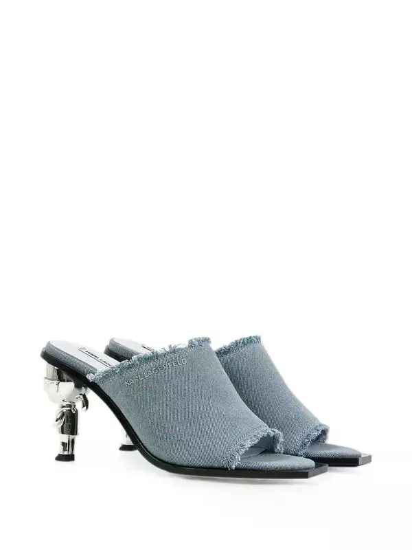 Karl Lagerfeld Logo-detail Frayed Heeled Sandals