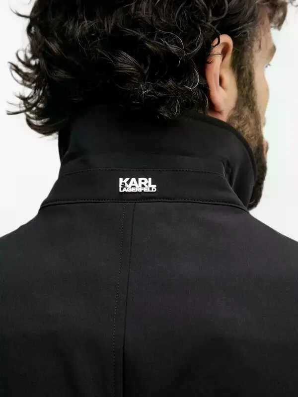 Karl Lagerfeld Single-breasted Coat With Logo Plaque