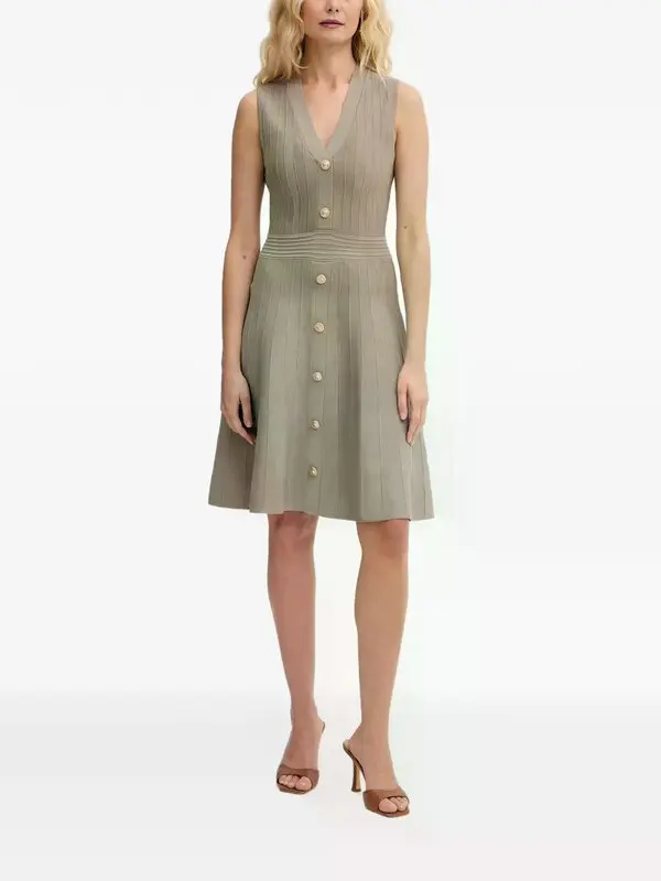 Guess Ribbed Knit Sleeveless Midi Dress - Neutrals