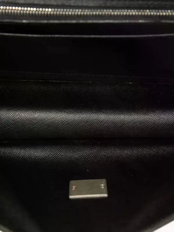 LOUIS VUITTON Taiga Leather Selenga Clutch Bag - Black