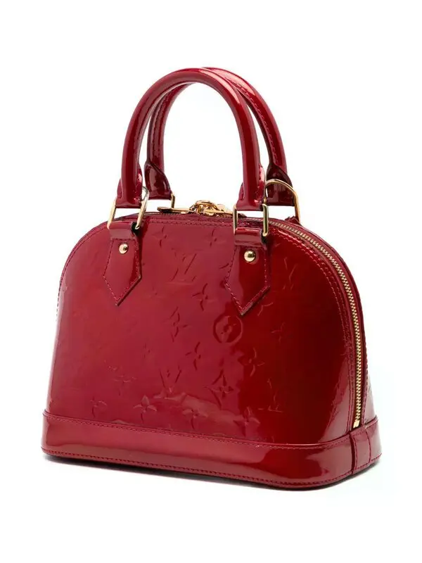 LOUIS VUITTON Monogram Vernis Alma Bb Satchel - Red
