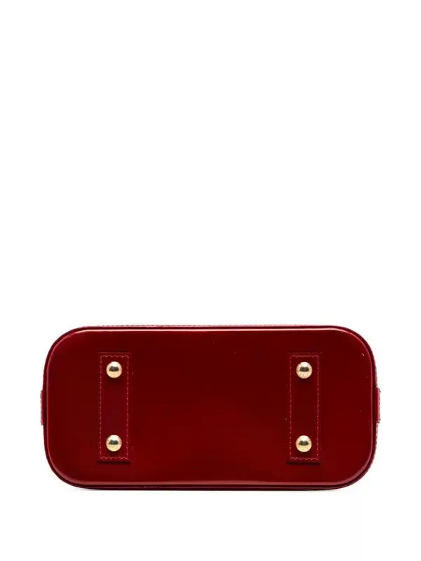 LOUIS VUITTON Monogram Vernis Alma Bb Satchel - Red