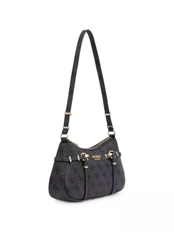 Guess Leona Monogram-print Shoulder Bag - Black