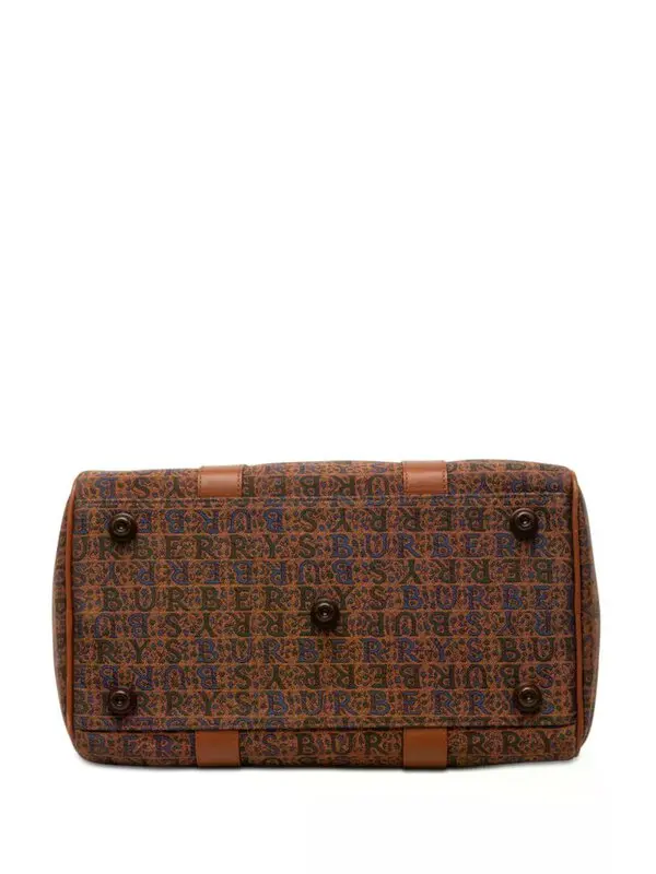 Burberry 20th Century Logo Printed Canvas Boston Bag