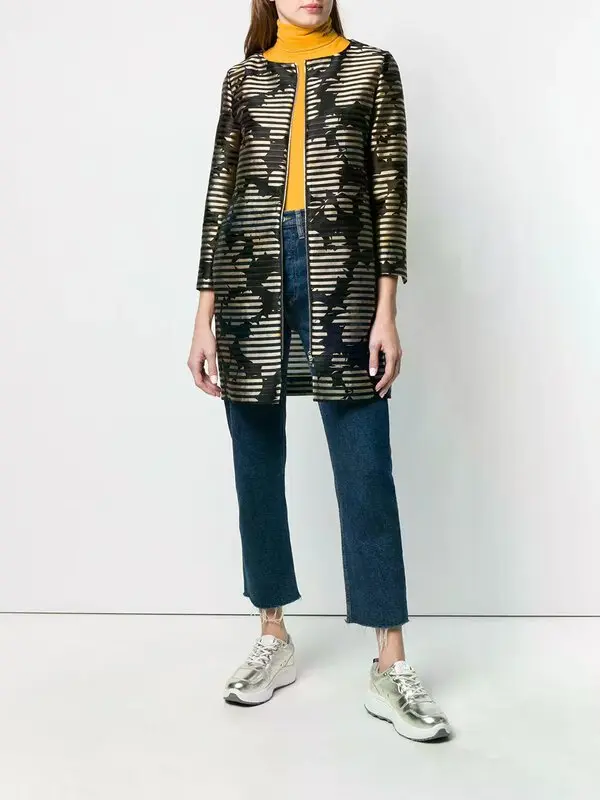Herno Zip Up Floral Print Jacket - Black