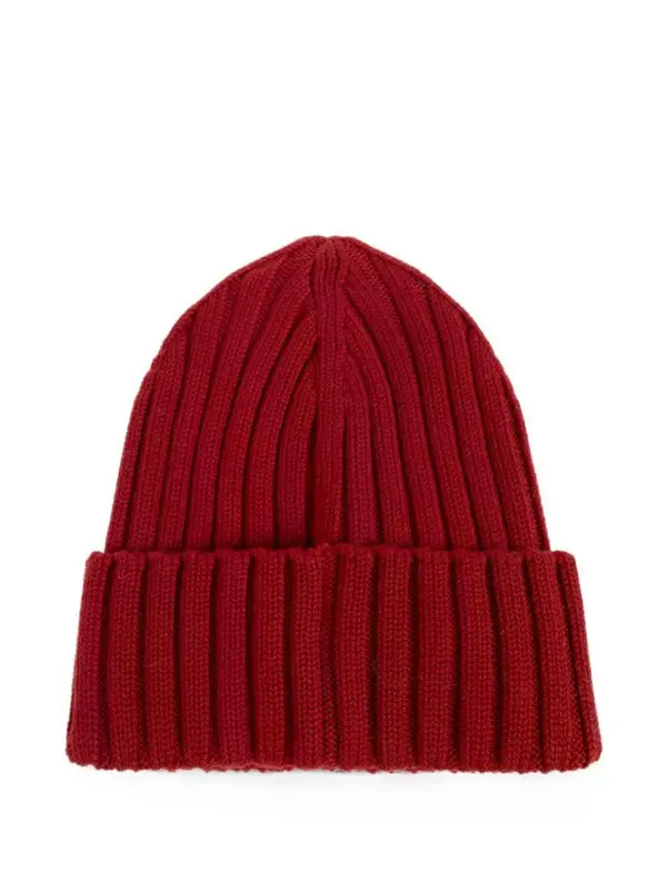 Moncler Logo Patch Ribbed Beanie