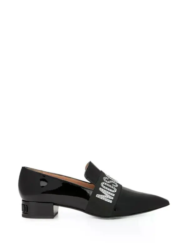 Moschino Crystal-embellished Logo Plaque Pumps