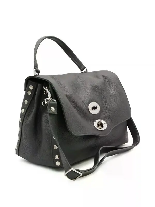 ZANELLATO Small Postina Studded Leather Tote Bag - Grey