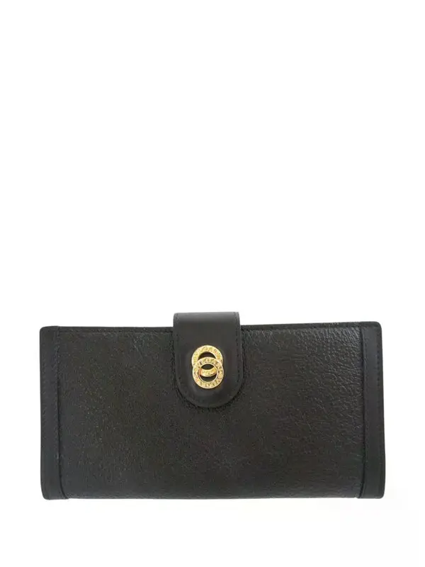 BVLGARI 2010-2026 Leather Doppio Tondo Bifold Wallet Long Wallets - Black