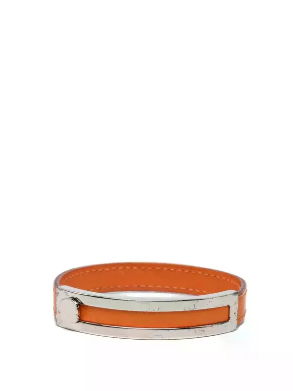 Hermès Leather Pousse Pousse Bracelet - Orange