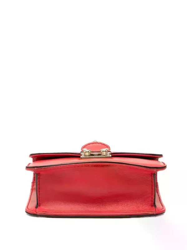 Valentino Garavani Mini Leather Rockstud Glam Lock Crossbody Bag - Red
