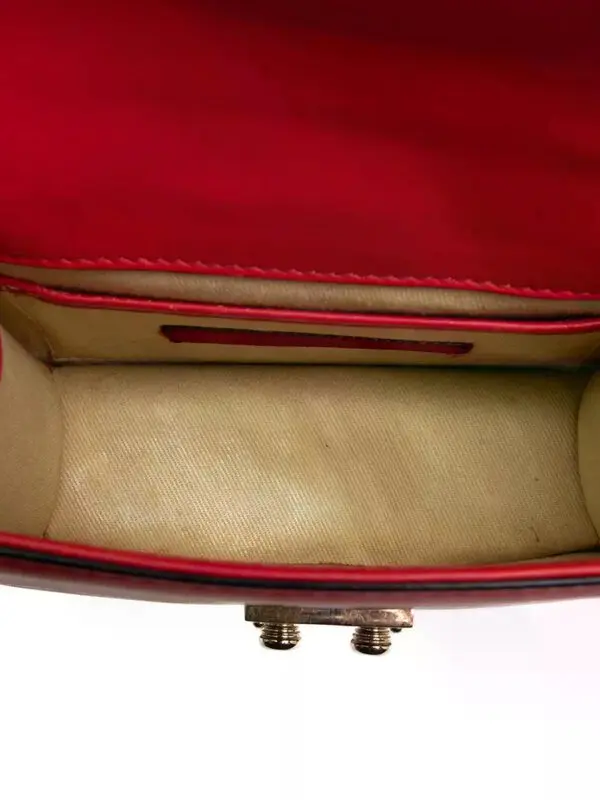 Valentino Garavani Mini Leather Rockstud Glam Lock Crossbody Bag - Red