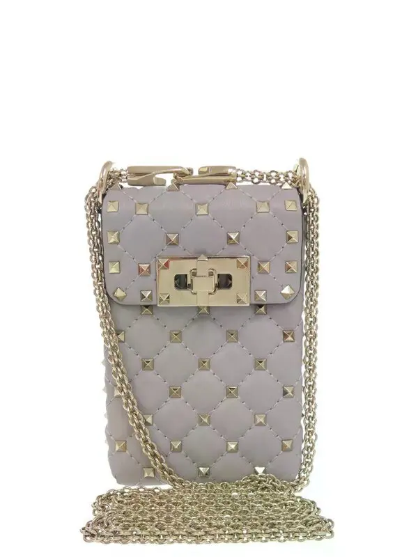 Valentino Garavani Rockstud Spike Phone Case Crossbody Bag - Grey