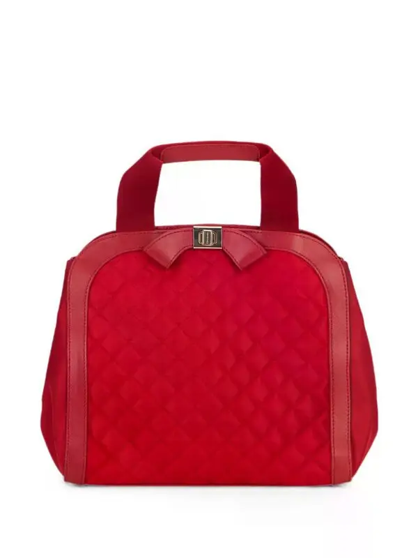 Moschino Quilted Bow Detail Tote Bag - Red