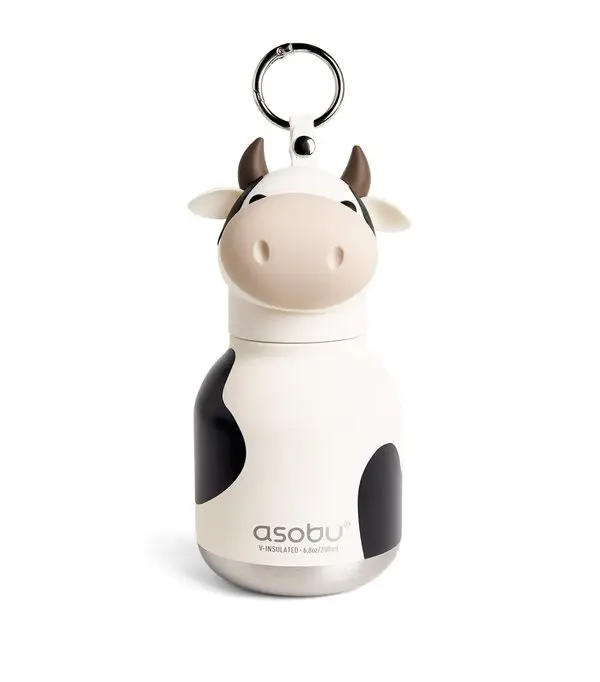 ASOBU Mini Bestie Cow Water Bottle Bag Charm - White
