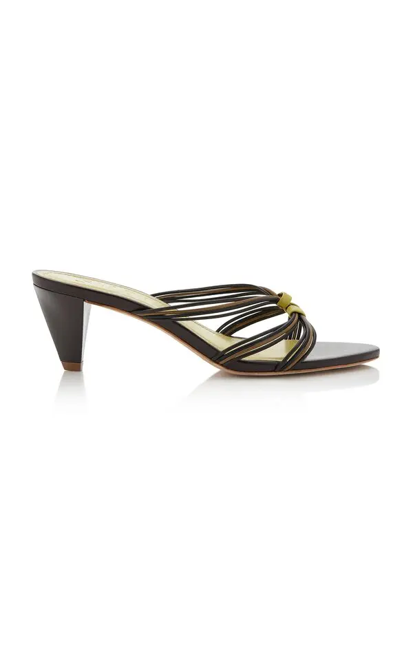 Staud Carrie Leather Mules - Brown
