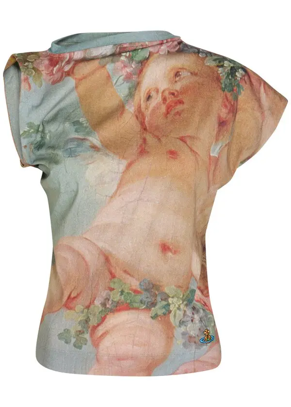 VIVIENNE WESTWOOD Asymmetric Printed Cotton Top