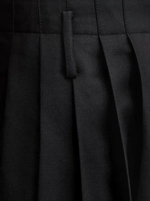 Kenzo Pleated Button-cuff Shorts - Black