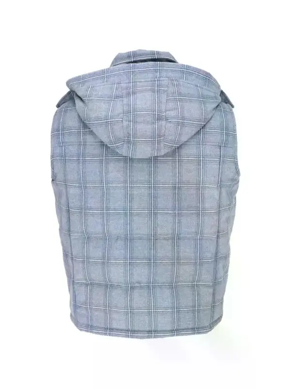 Isaia Check-pattern Hooded Gilet