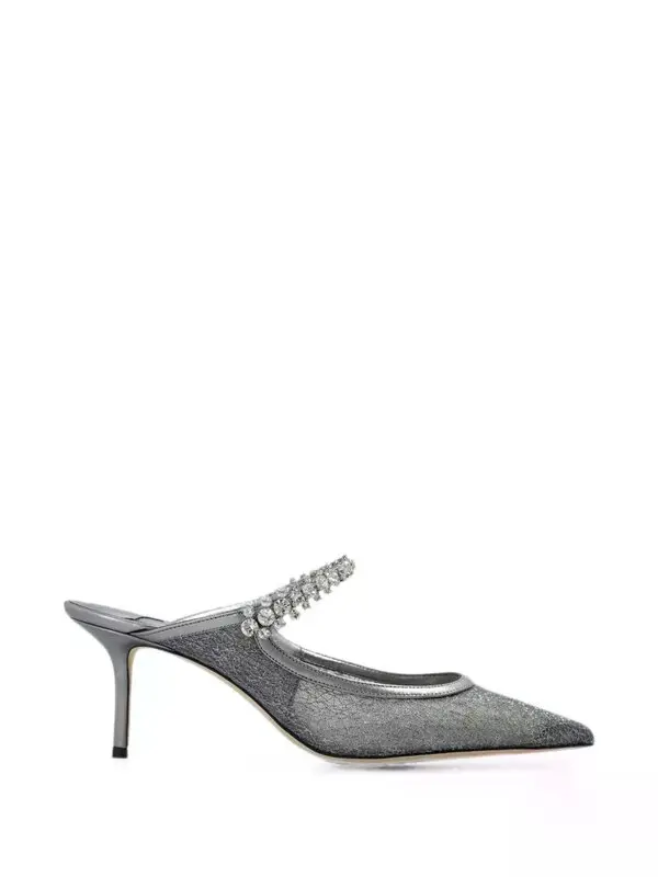 JIMMY CHOO Bing Crystal-embellished Mesh Mules