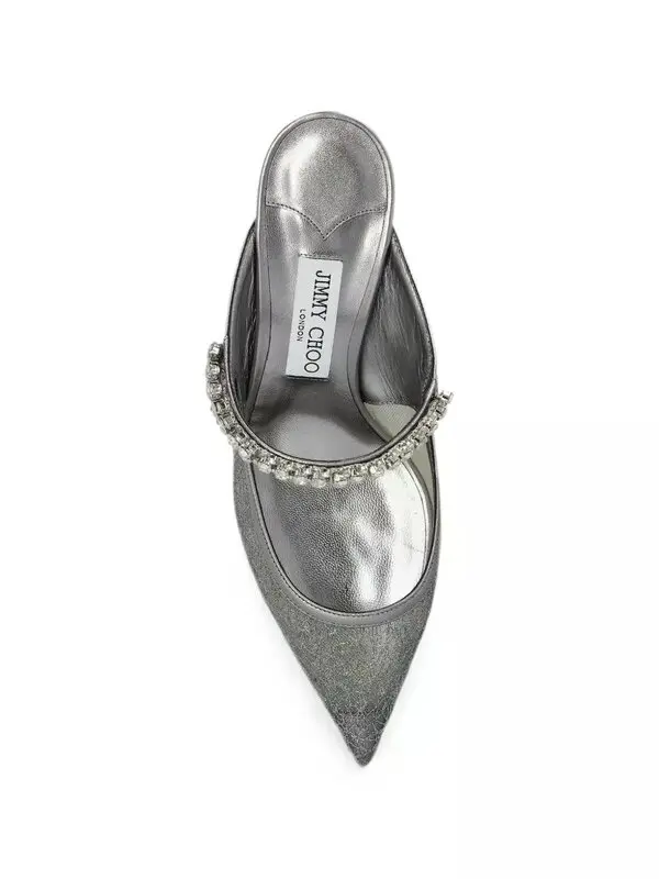 JIMMY CHOO Bing Crystal-embellished Mesh Mules