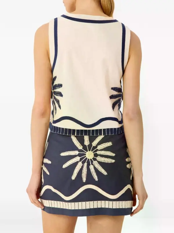 MARIE OLIVER Orlee Embroidered Cotton Skirt - Blue