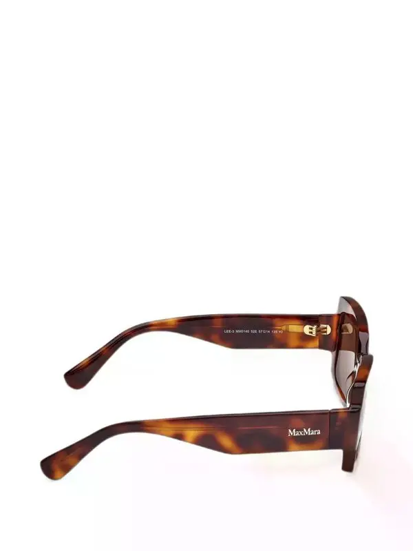 Max Mara Tortoiseshell Rectangle Frame Sunglasses - Brown