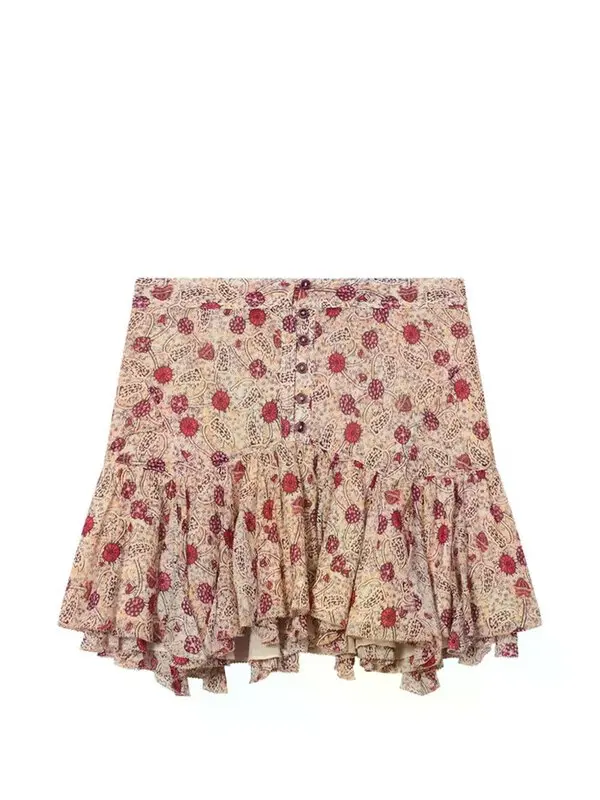 MARANT ETOILE Daneen Printed Cotton Voile Skirt - Neutrals