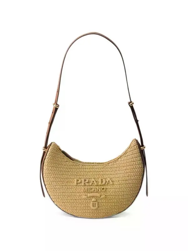 Prada Arqué Crochet Shoulder Bag - Neutrals