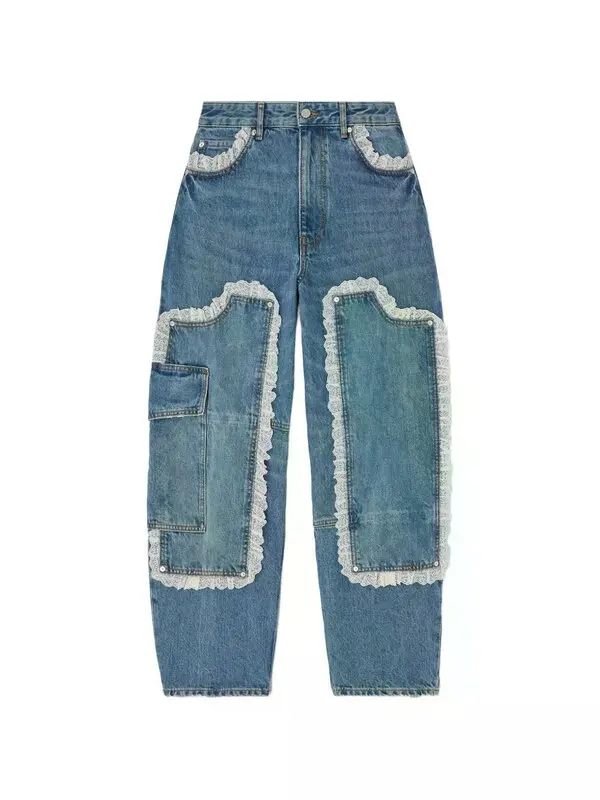 GANNI Audri Lace-trimmed Jeans