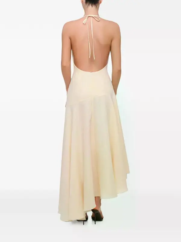 ANOUKI Asymmetric Open-back Maxi Dress