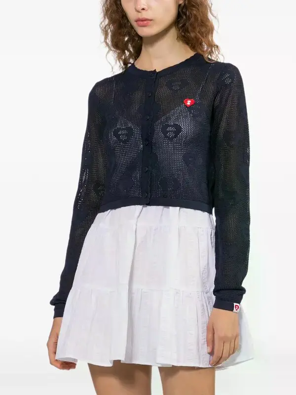 AAPE BY *A BATHING APE Heart-pattern Pointelle Cardigan