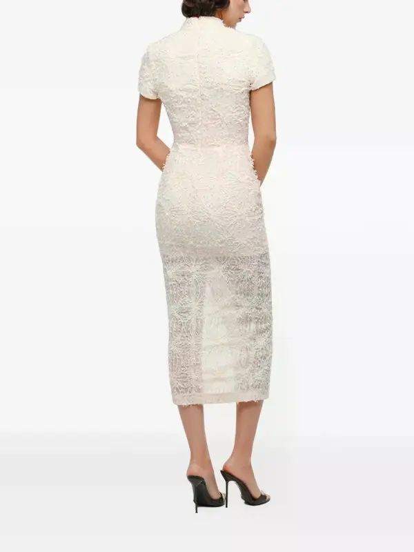 ANOUKI Bow-embellished High-neck Midi Dress