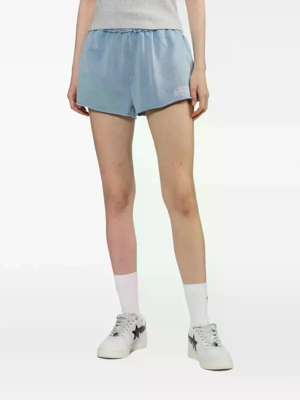AAPE BY *A BATHING APE Logo Print Shorts - Blue