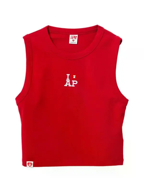 AAPE BY *A BATHING APE Ribbed Knit Racer Back Tank Top - Red