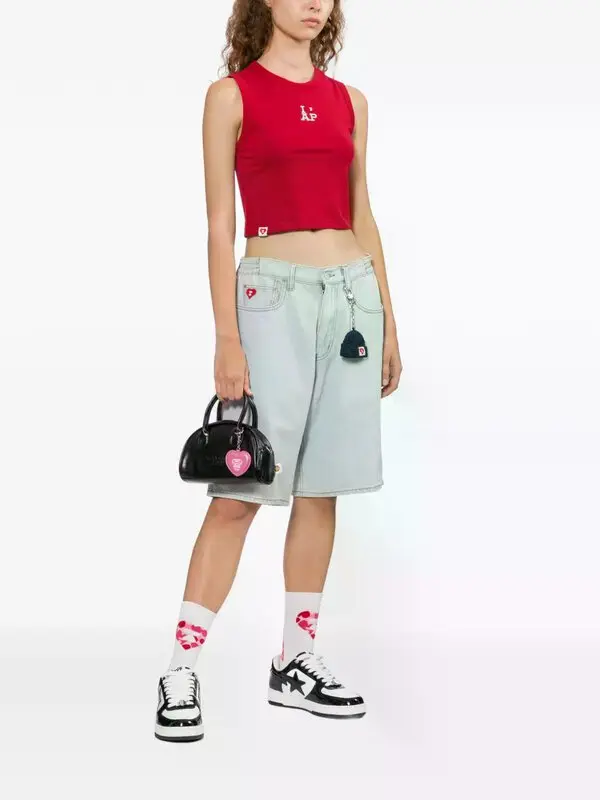 AAPE BY *A BATHING APE Ribbed Knit Racer Back Tank Top - Red